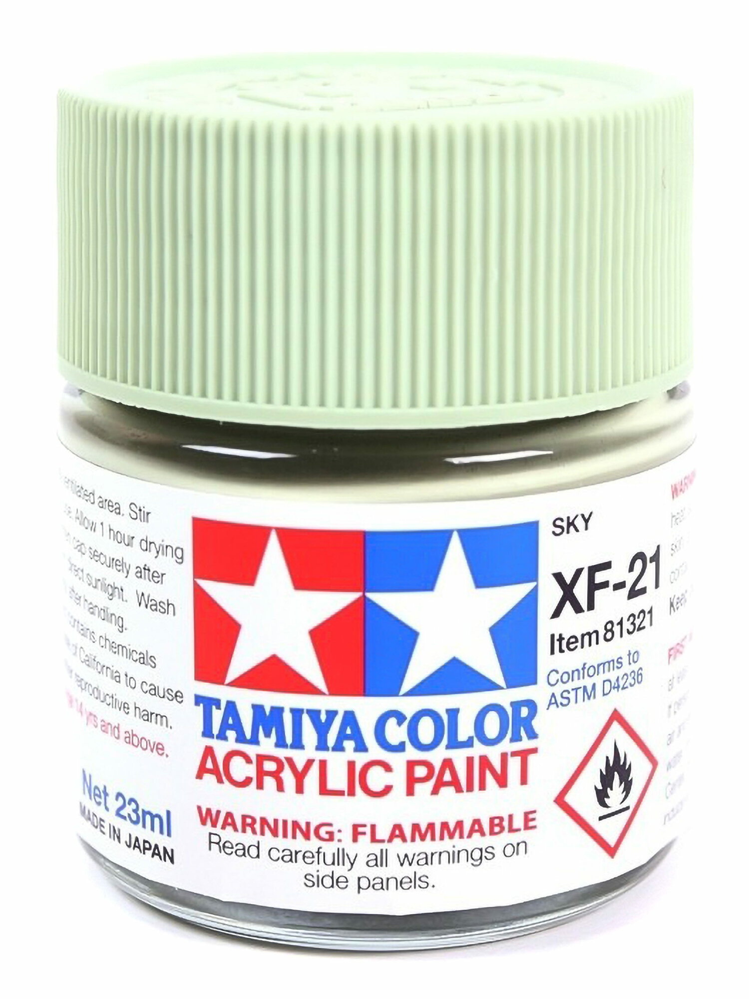 Краска акриловая Tamiya Color XF-21 Sky 81321 матовая, 23 мл