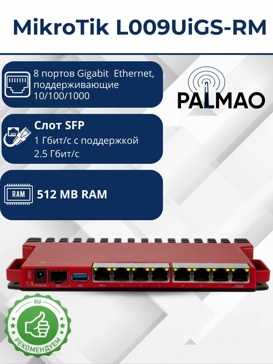 Маршрутизатор MikroTik L009UiGS-RM