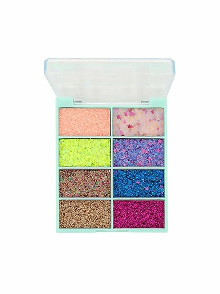 Farres cosmetics Тени для век Heavy Metal Glitter 1254 MIX, 8 цветов