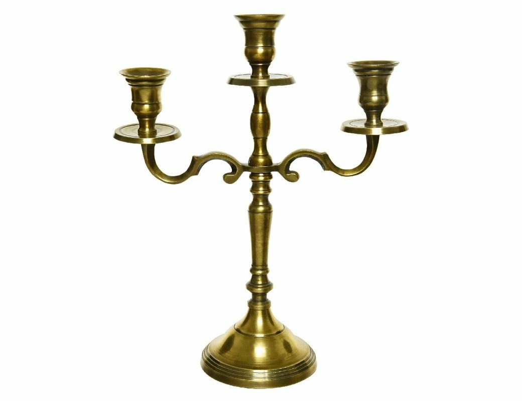 Канделябр джероламо под 3 свечи, золотой, 23x30 см, Kaemingk