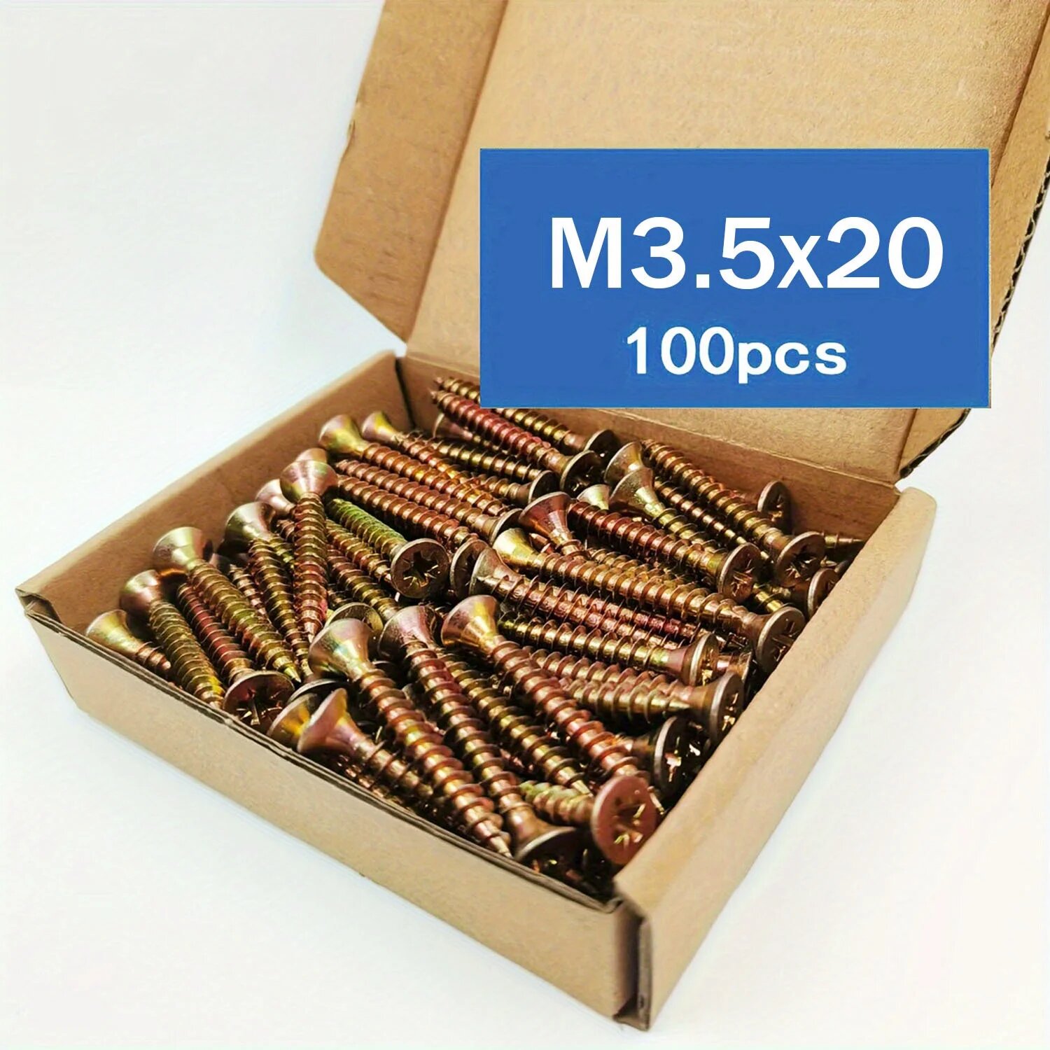 GOSUNDA Саморезы M3.5 из оцинкованной стали для дерева, 6 размеров M3.5x20mm
