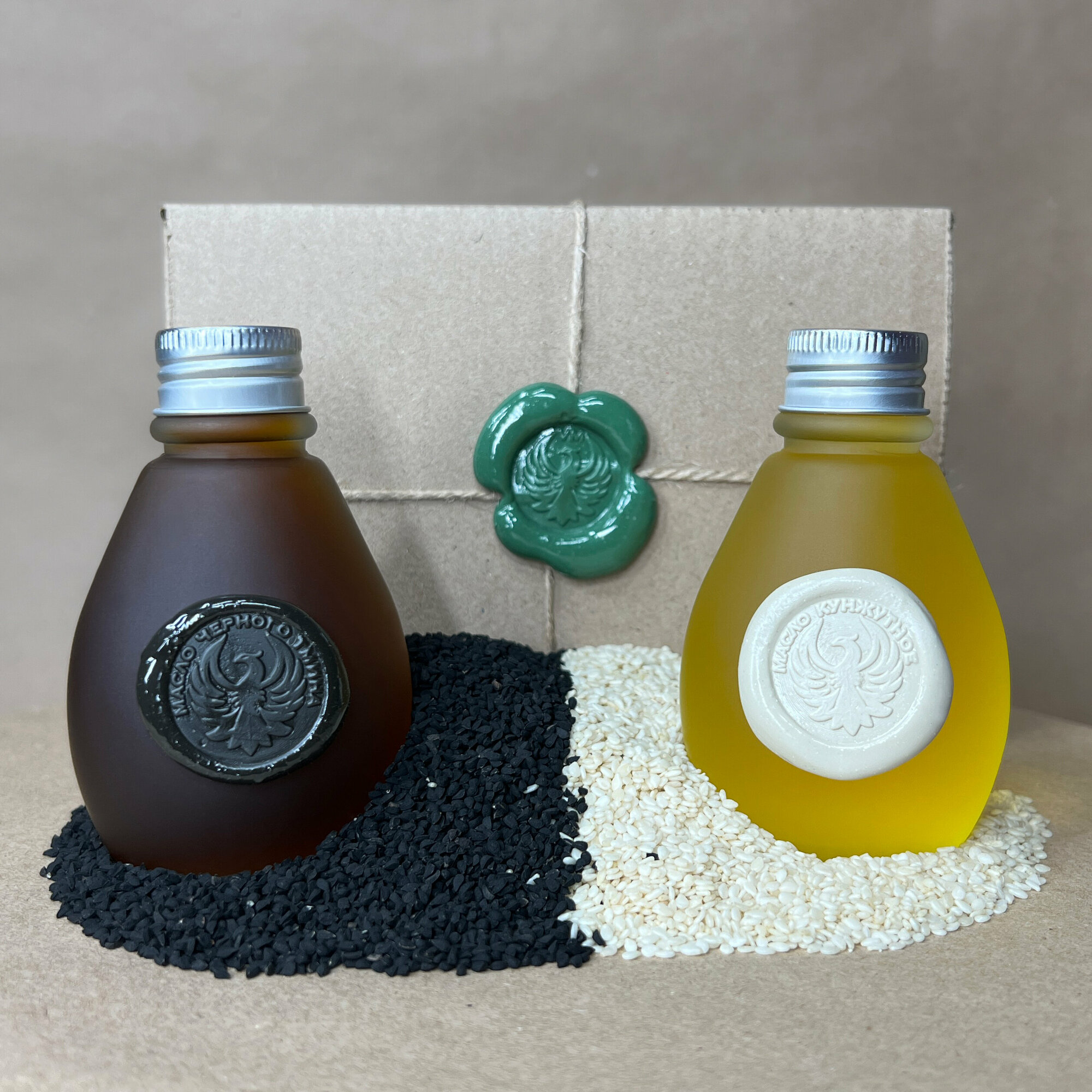 Подарочный набор пищевых растительных масел первого холодного отжима Vegan Mix Инь-Янь 2х100 мл