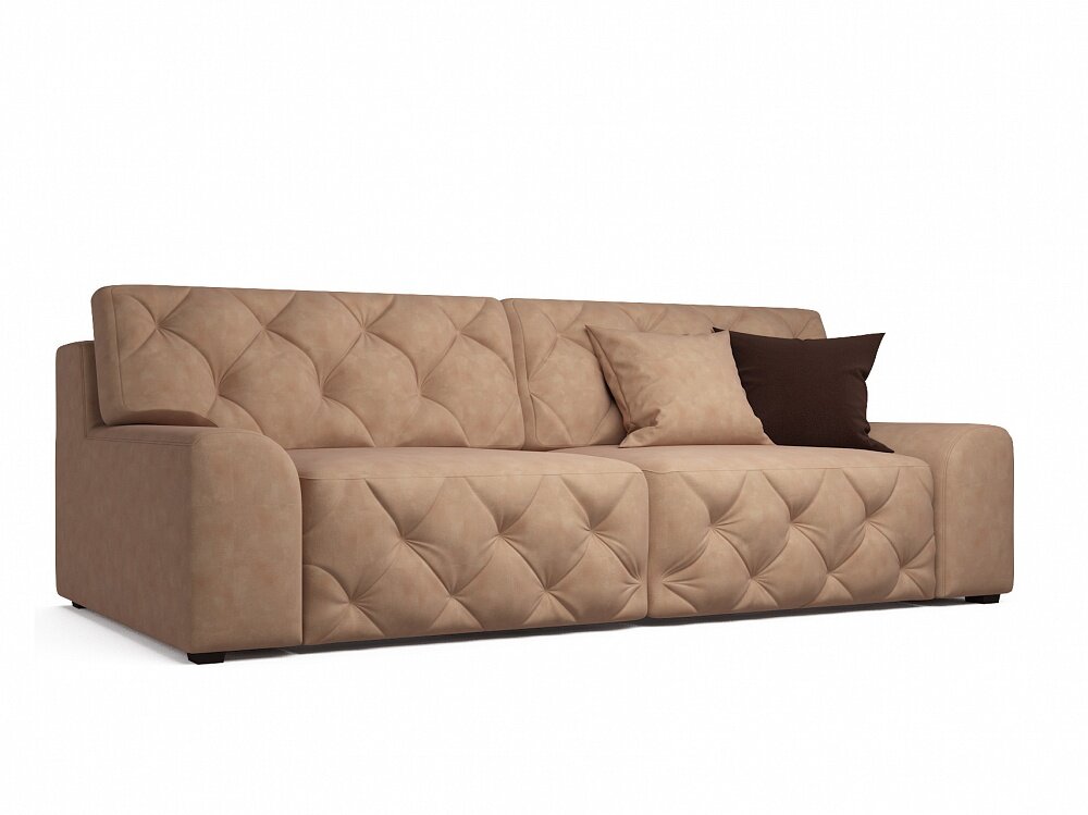 Прямой диван Милан Luxe Бежевый, еврокнижка, 260х107х85 см, с ящиком для белья