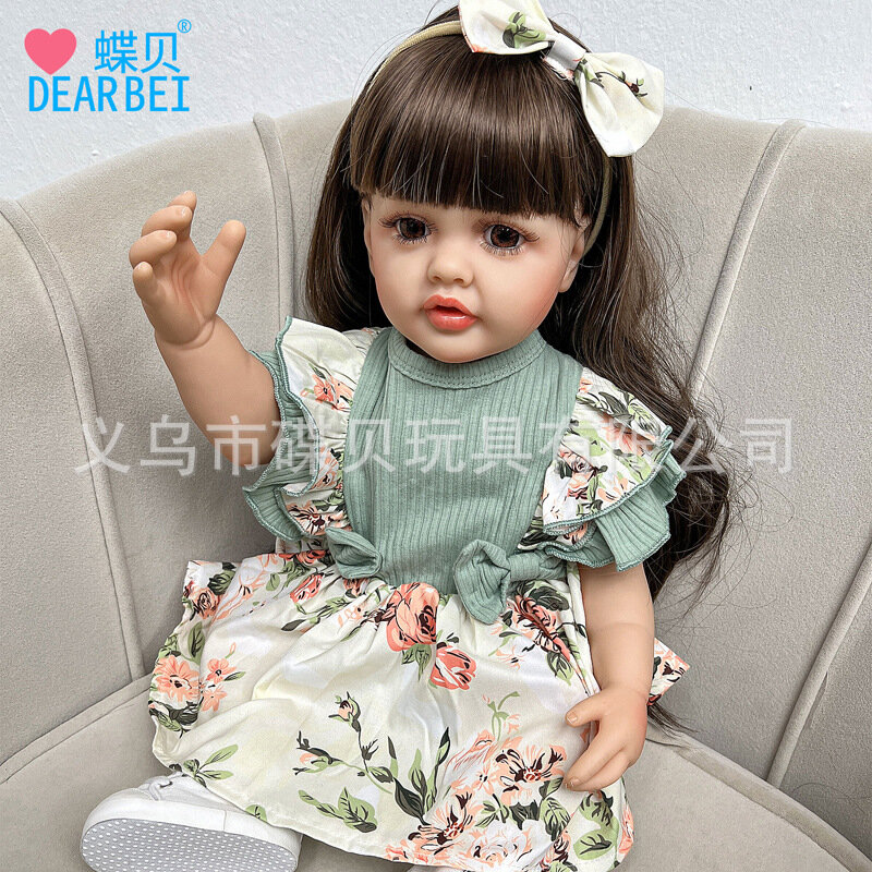 Горячая распродажа 60 см мягкая резиновая кукла-реборн для девочек, подарок, виниловая кукла, оптовая продажа, дропшиппинг