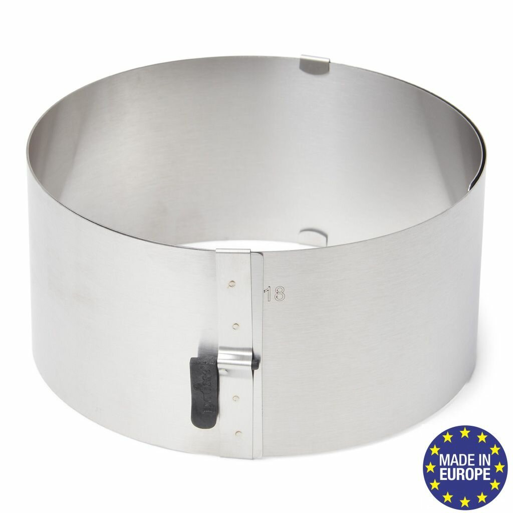 Кольцо кондитерское раздвижное с замком Patisse 17-30х9 см, для выпечки, торта, нержавеющая сталь