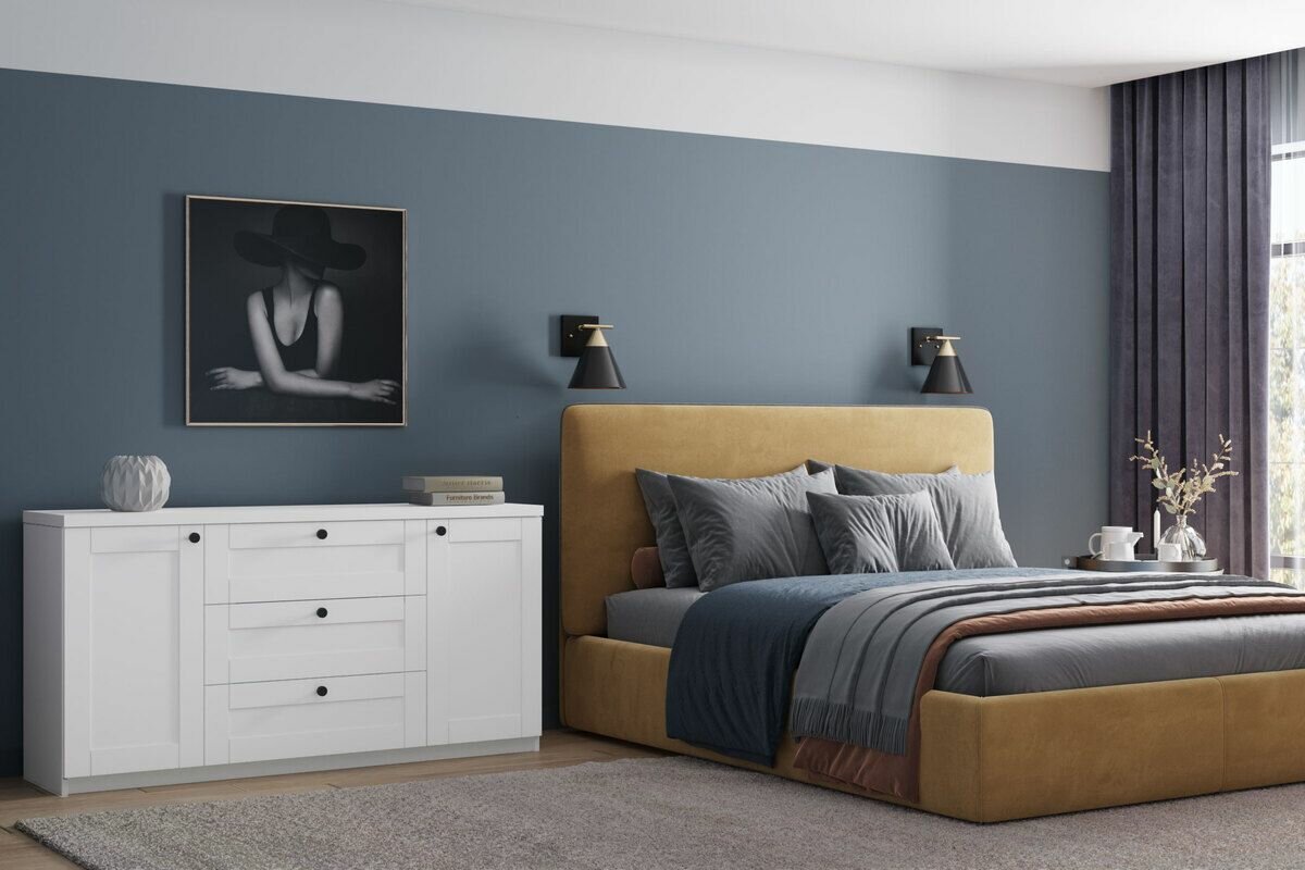 Комод София РАХ-7 Белый для одежды двухдверный 150*76.9*40