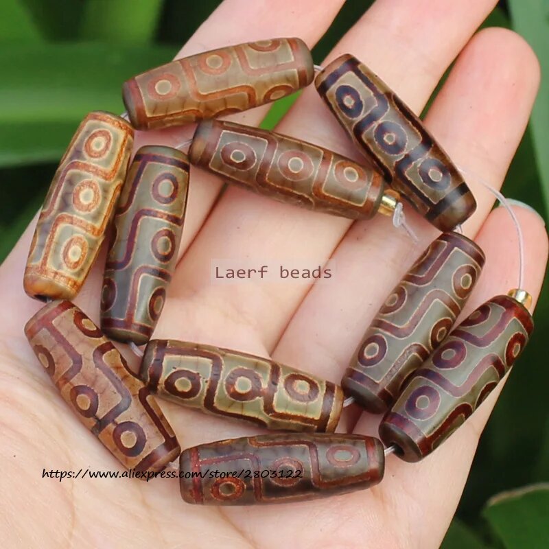 Натуральные агатовые бусины Дзи лаerf beads 9 eye