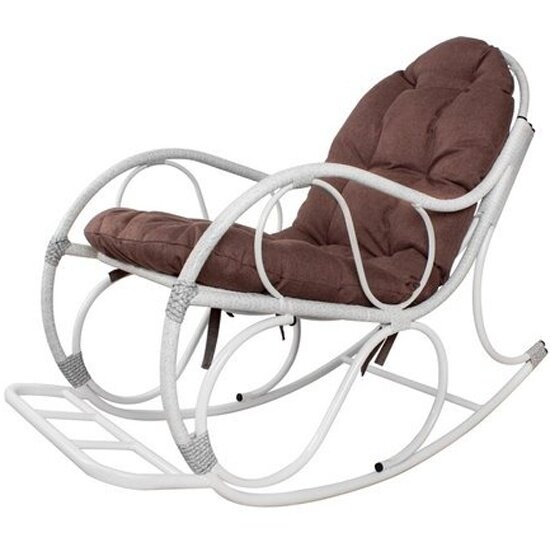 Кресло-качалка M-group Элит разборное белое, подушка Какао