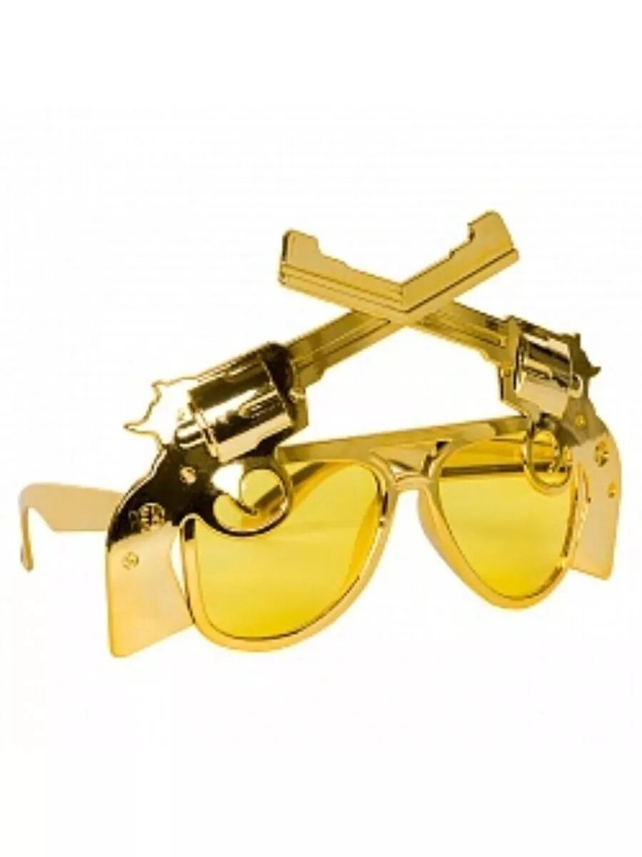 Карнавальные очки "Особо опасен", Золотые / 20*13 см / веселуха
