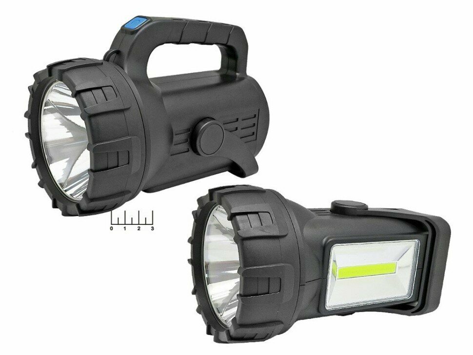 Фонарь 1+1 светодиод COB + красный аккумуляторный 5+5W + Power Bank Космос KOSAc8010W