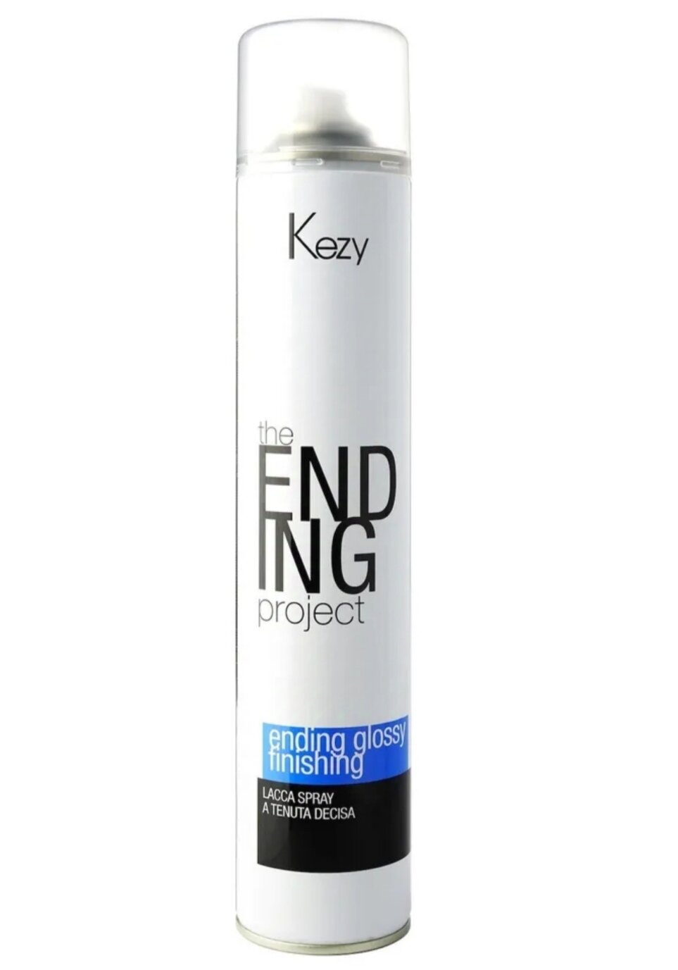 Спрей лак для укладки волос надежной фиксации профессиональный Ending glossy finishing THE ENDING PROJECT 500 мл KEZY
