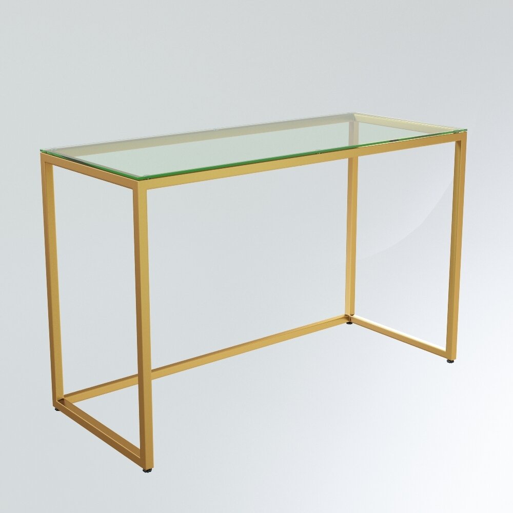 Письменный стол For Miss, 120x50x76 см, металл, стекло, цвет золотистый