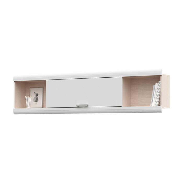 Надстройка детской кровати Симба (1942*478*266), белый глянец/дуб белфорд