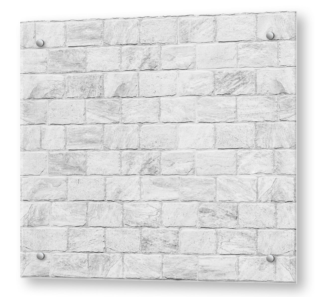 Кухонный экран из закаленного стекла "мраморный кирпич" - (600х600х4 мм)