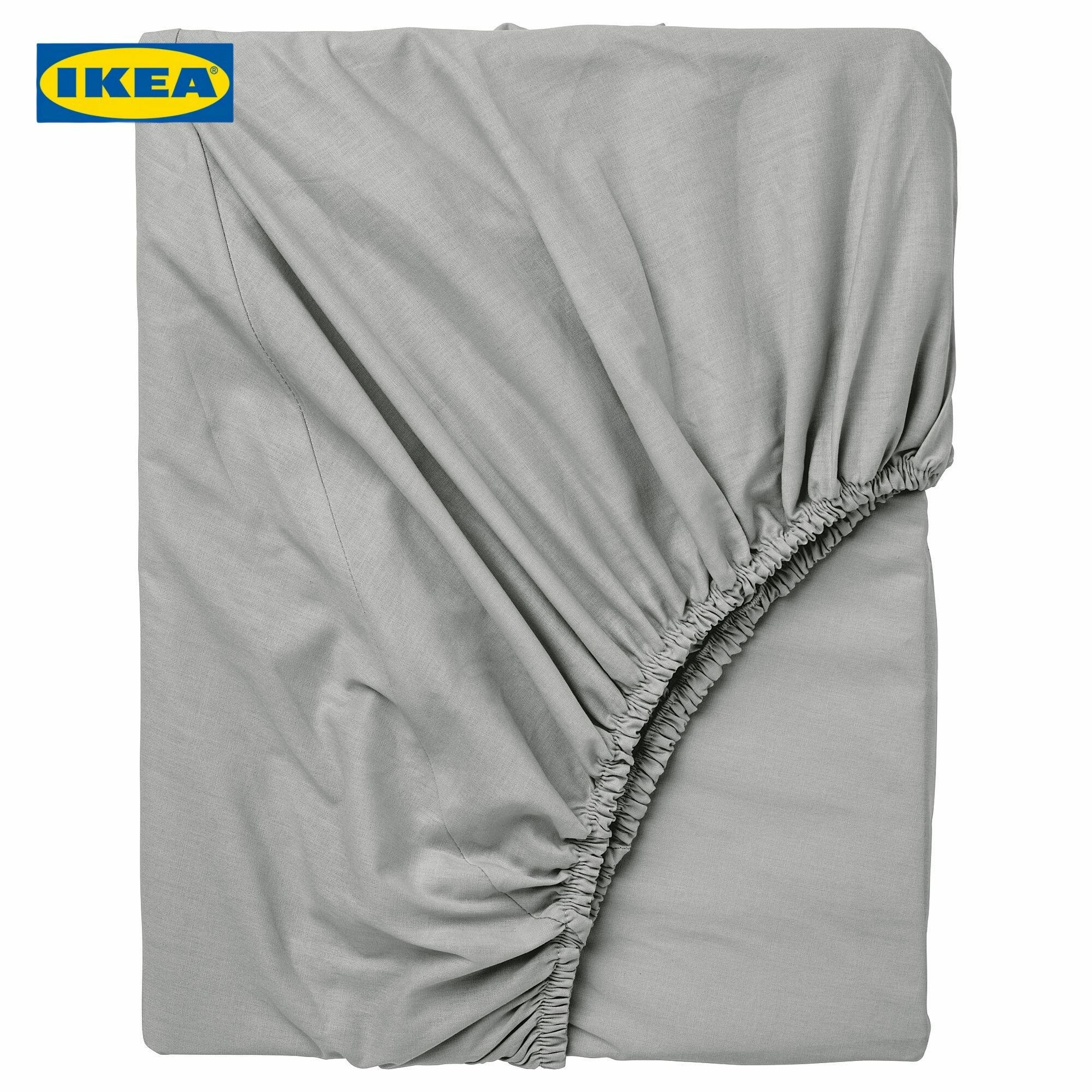 IKEA Простыня на резинке rodgersia, Жатый хлопок, 150x200 см