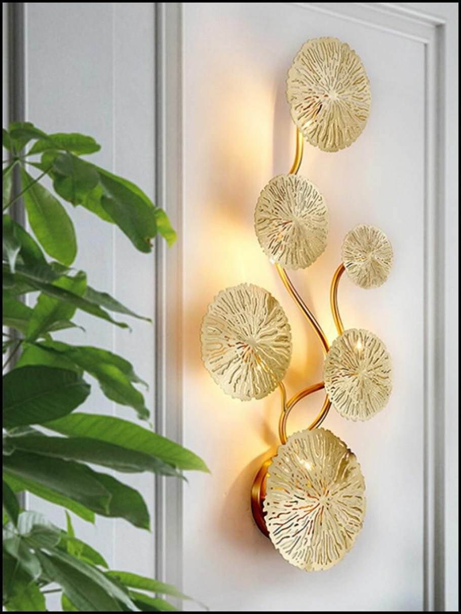 Бра, Настенный светильник NF-3007 роскошный Лист лотоса декоративный