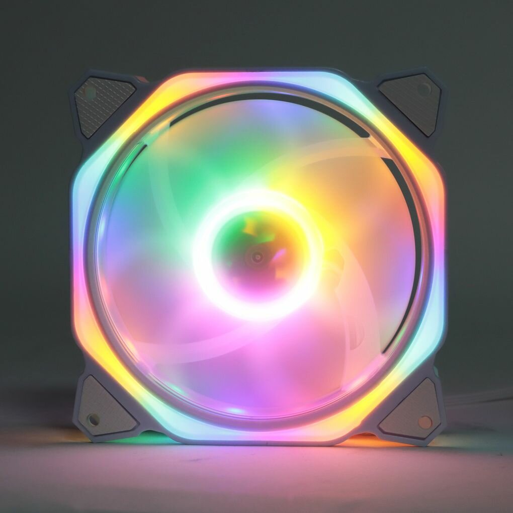 Вентилятор TESLA RGB120 RW, 120мм, 1200rpm, 3-pin+Molex, белый/FRGB