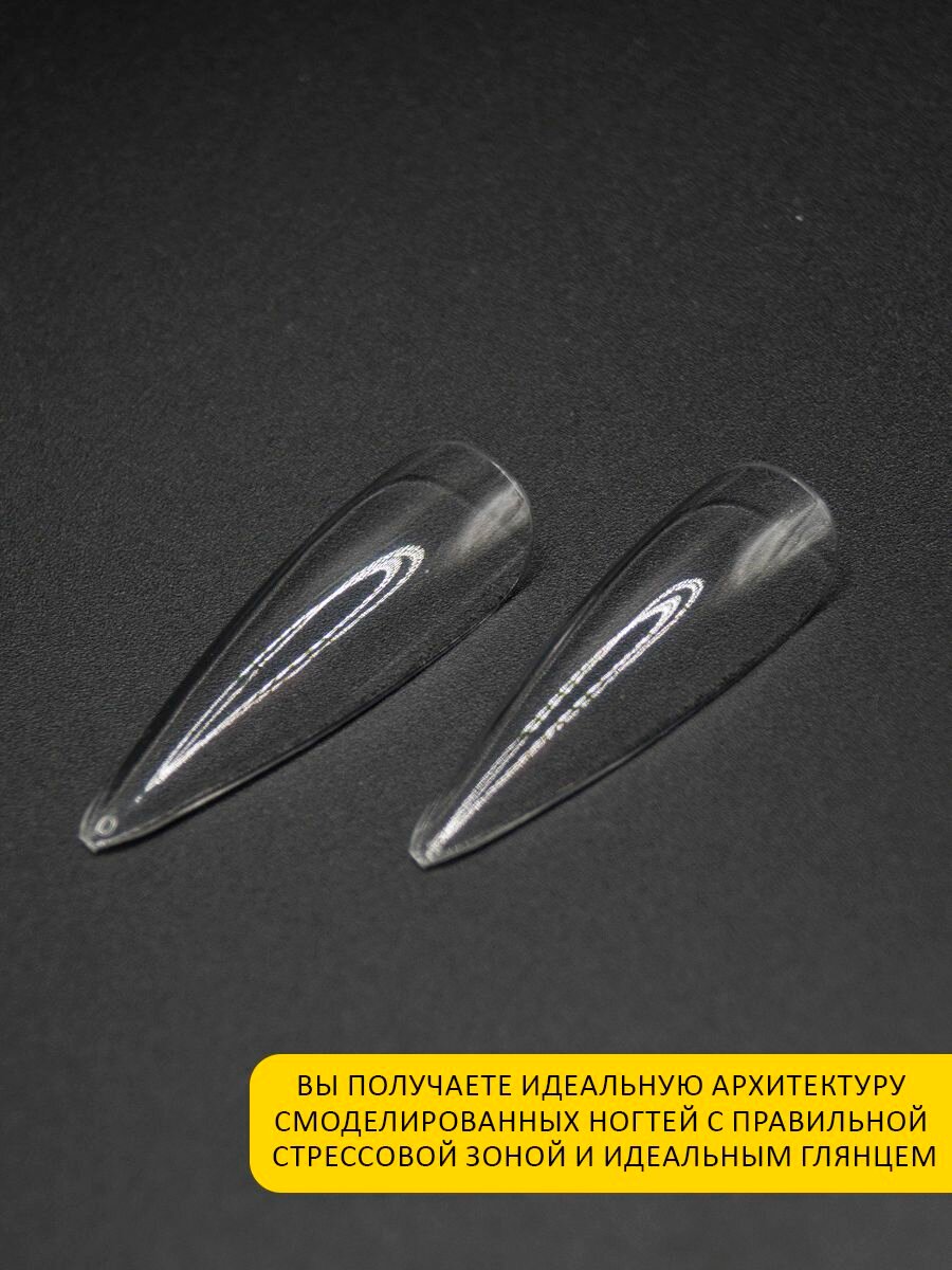 Гелевые типсы для наращивания, форма миндаль — фото 1