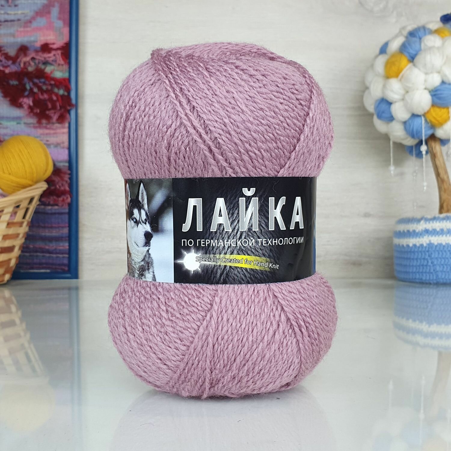 Пряжа COLOR-CITY Лайка, сухая роза - 2920, 75% меринос, 25% шерсть собаки, 5 мотков, 100 г, 300 м.