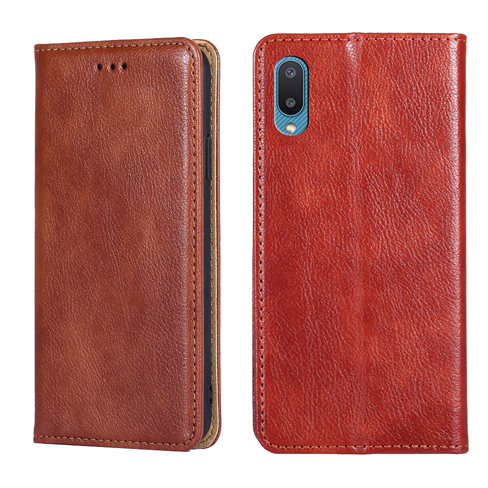 Чехол-книжка MyPads для Samsung Galaxy A02 (SM-A022) / Самсунг А02,(коричневый)