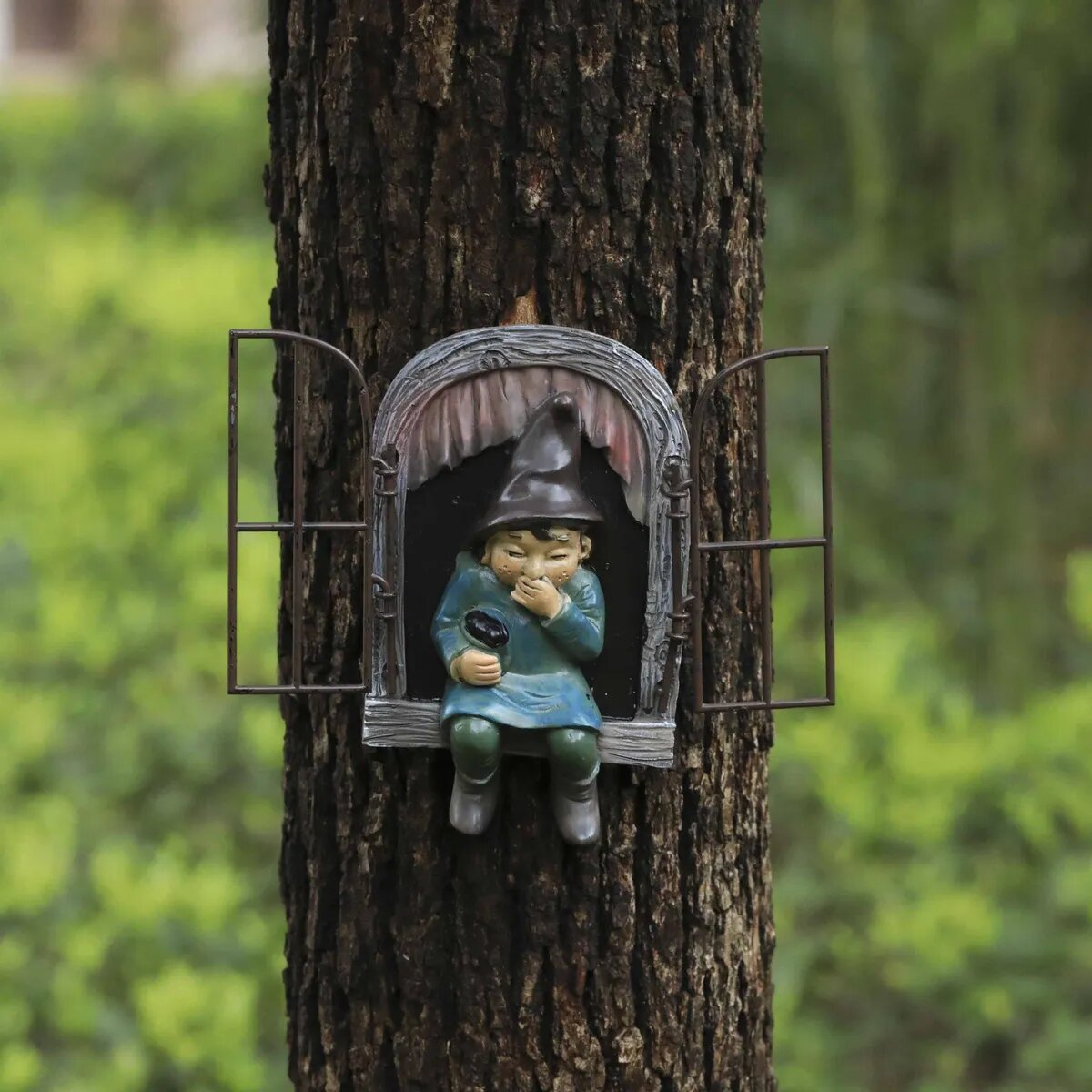 Подвесная садовая фигурка Белка из полистоуна для украшения дачи, сада и веранды