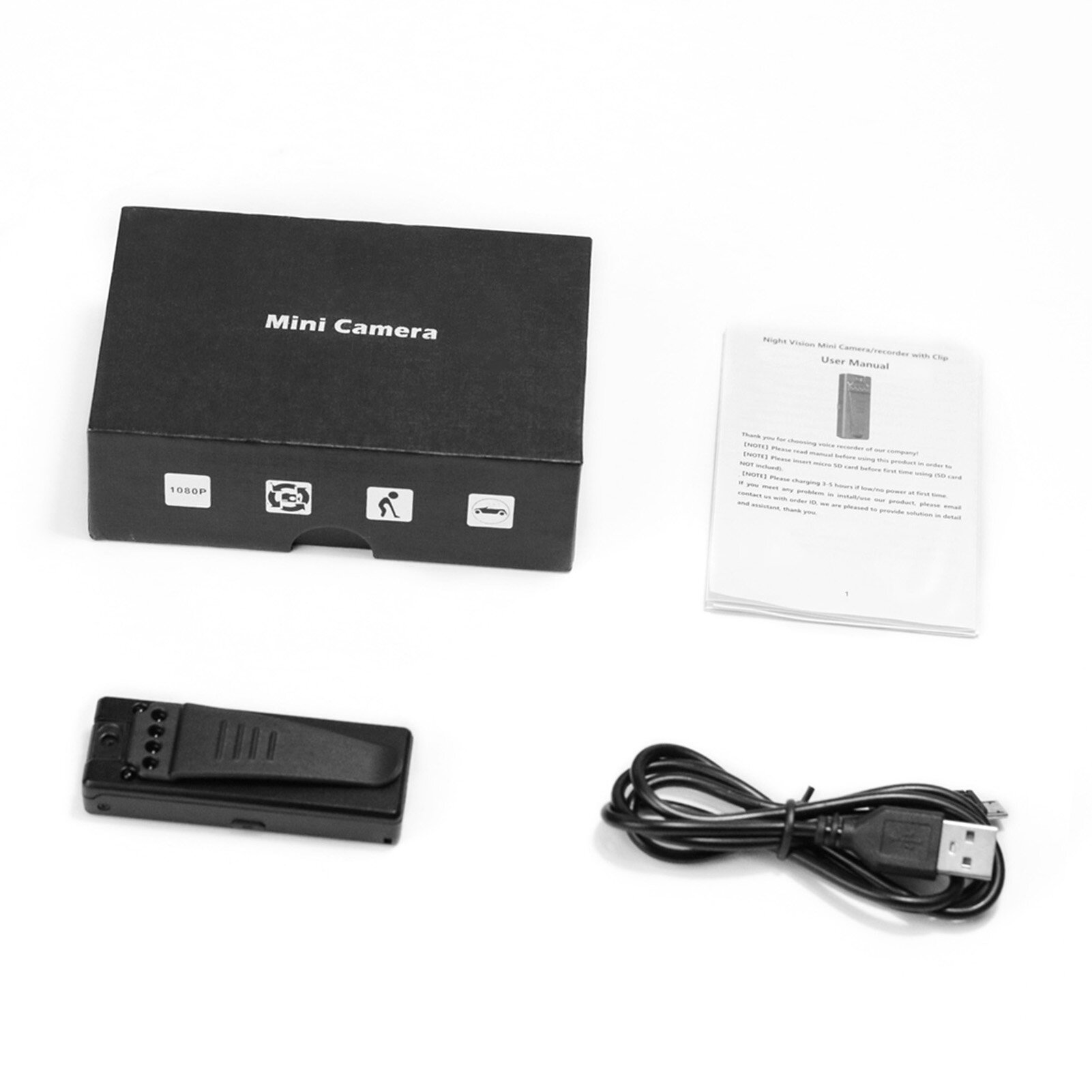 Мини-Камера HD Portable Back Clip Design Smart 1920x1080 Video Wireless USB для Внутреннего Наружного Домашнего Офиса