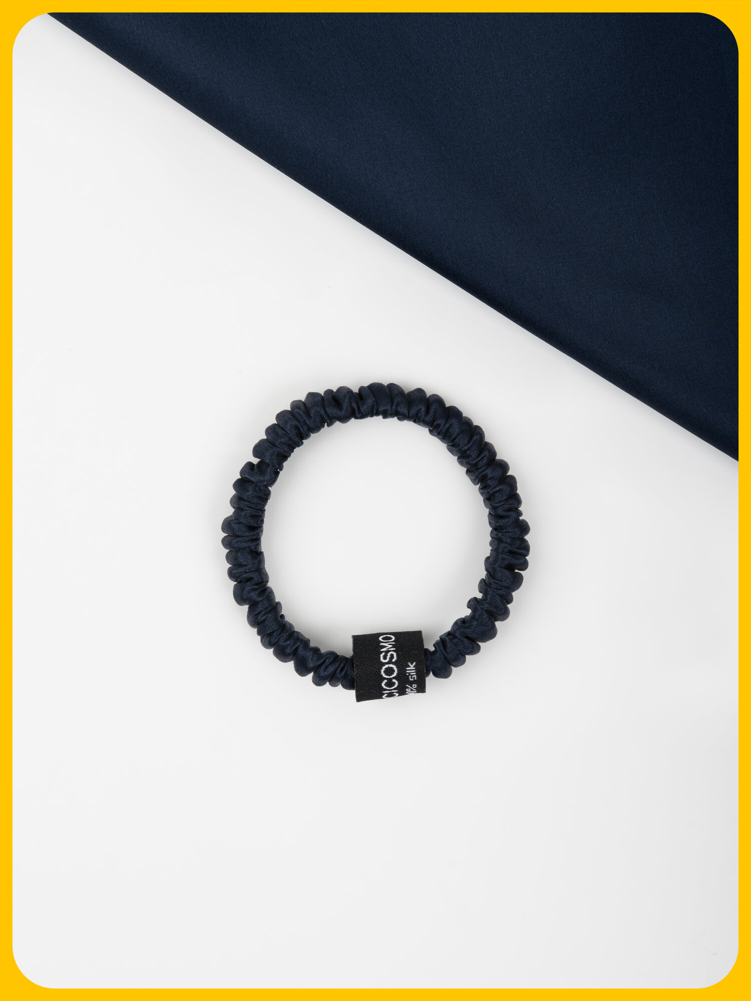 100% натуральный шелк 19 момми/Резинка для волос 0,5 см/синий цвет