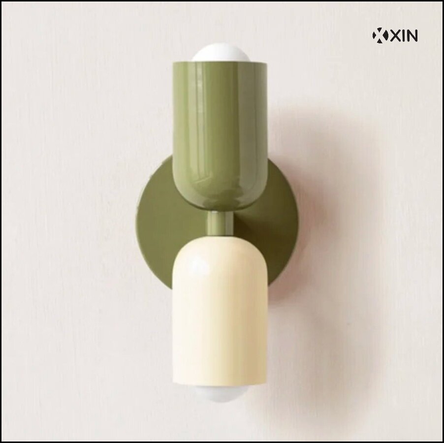 Настенная лампа DIAFANO зеленая железная E27, With Plug, Тёплый белый (2700-3500 K), 9