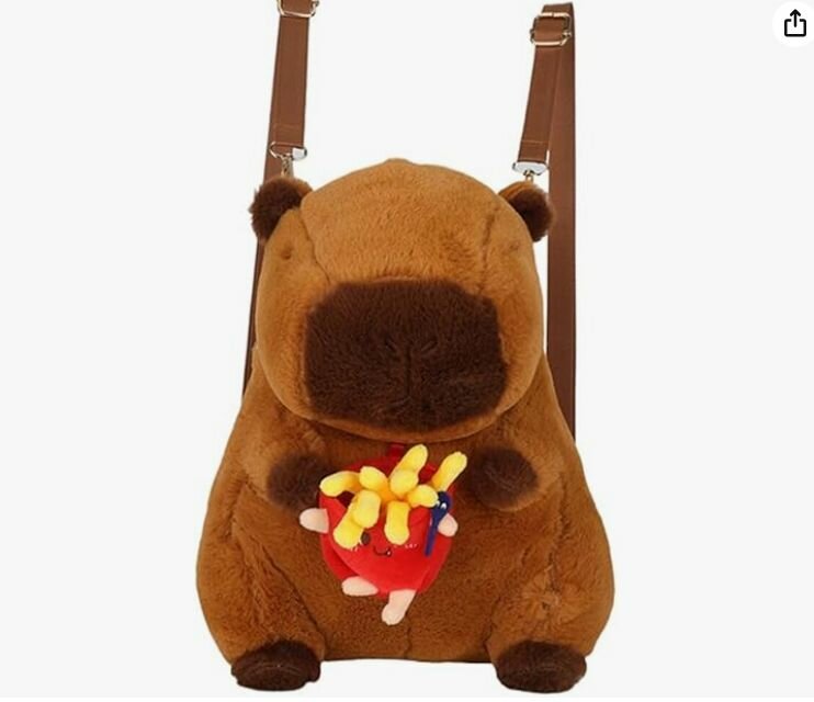 Рюкзак-Мягкая игрушка капибара с картошкой фри