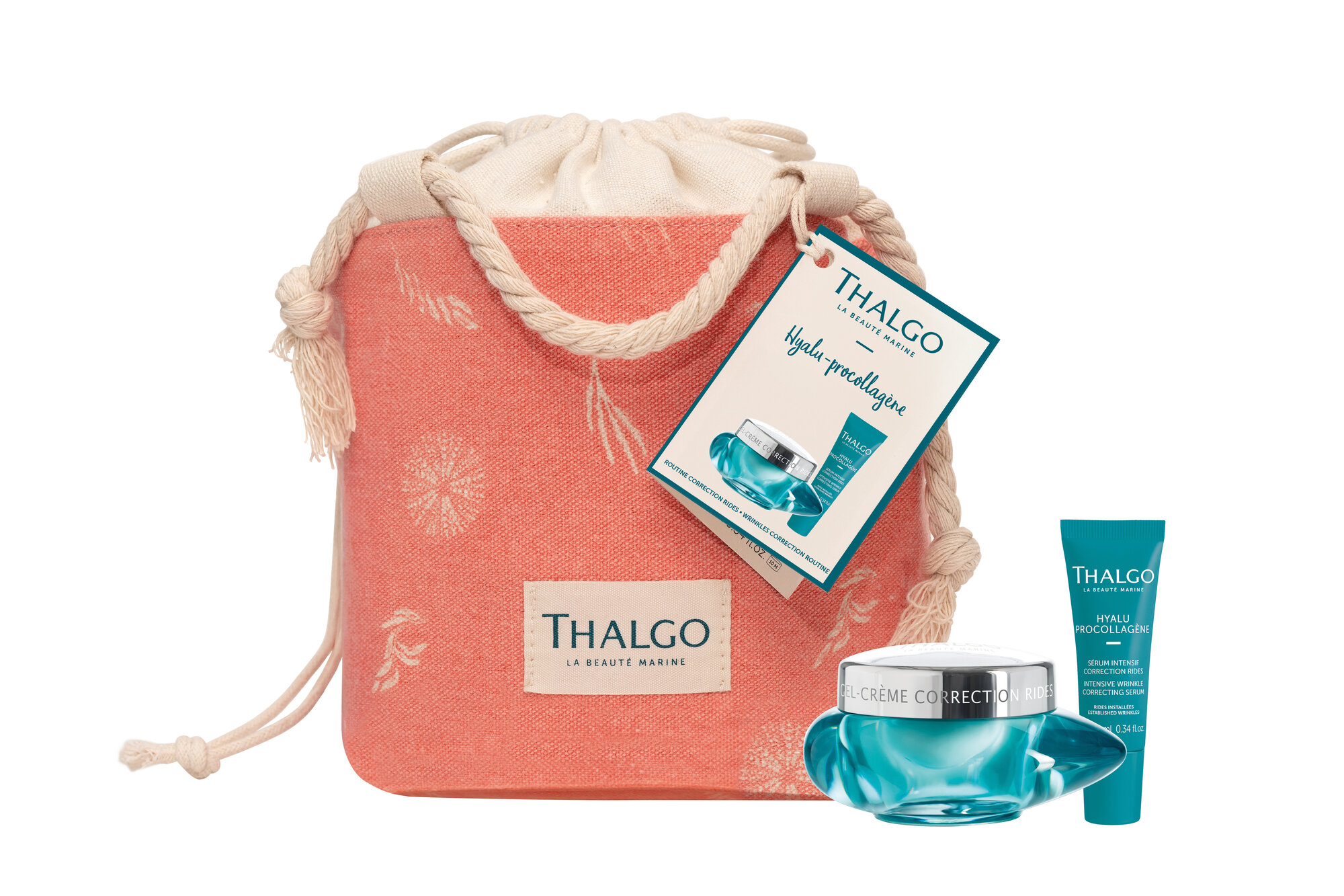 Подарочный набор Thalgo Hyalu-Procollagène "Борьба с первыми морщинками" с сумкой-кисет 60 мл