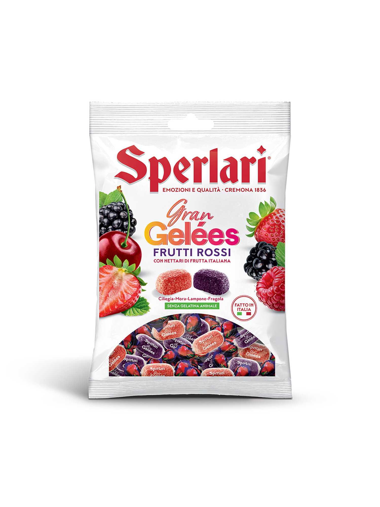 Мармелад желейно-фруктовый Sperlari "FRUTTI ROSSI" клубника-вишня-ежевика-малина, Италия, 175г