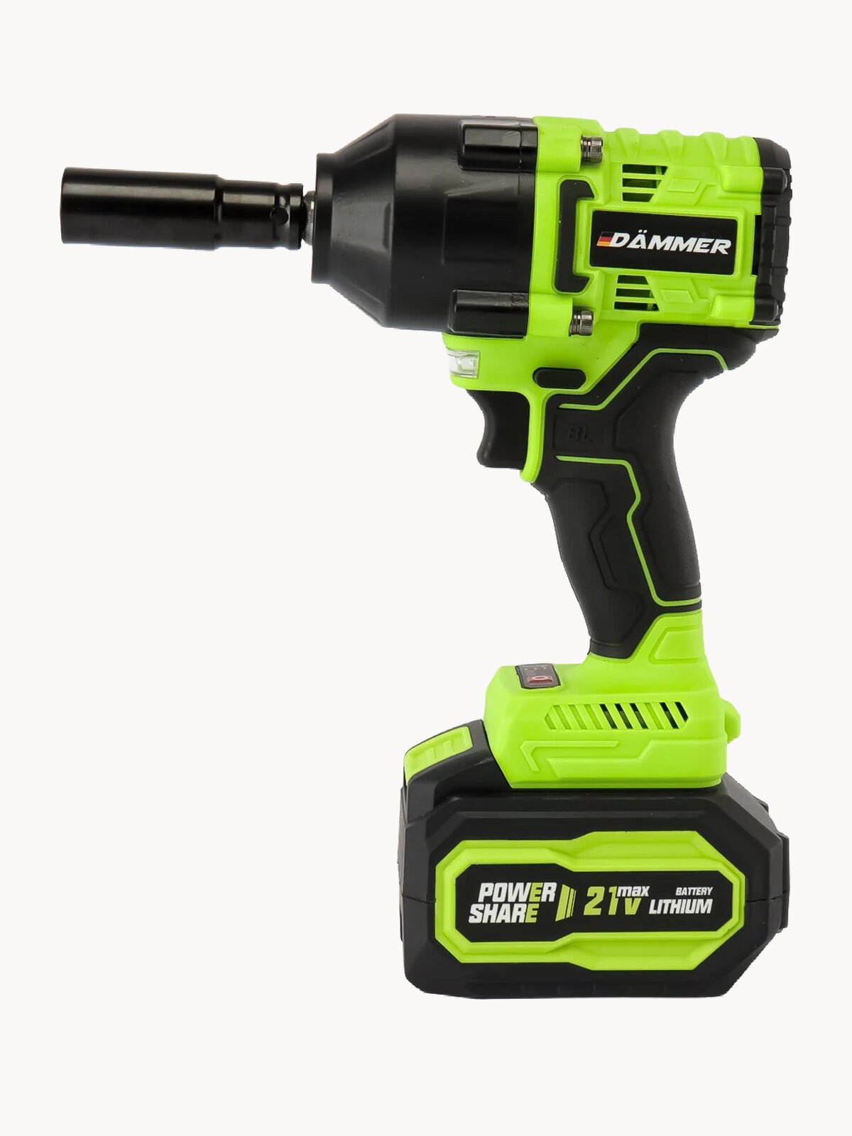 Гайковерт аккумуляторный бесщеточный ударный DAMMER 21 V, 850 Нм, 2 АКБ