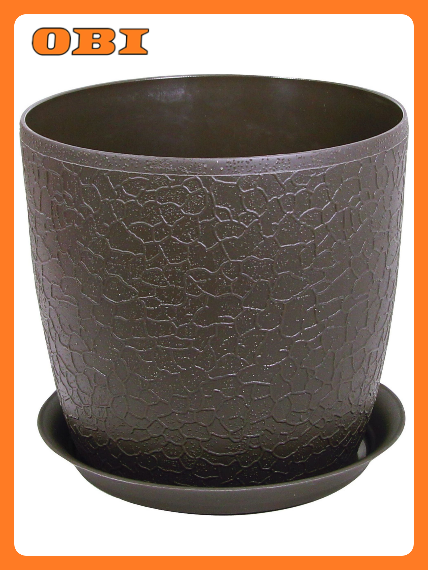 Кашпо IDEA Верона d14 см 1,5 л полипропиленовое графит с подставкой