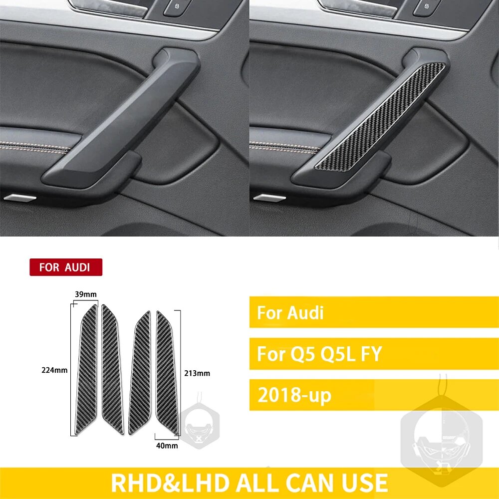 Для Audi Q5 Q5L FY 2018-2023аксессуары из углеродного волокна интерьерная Автомобильная Black Carbon