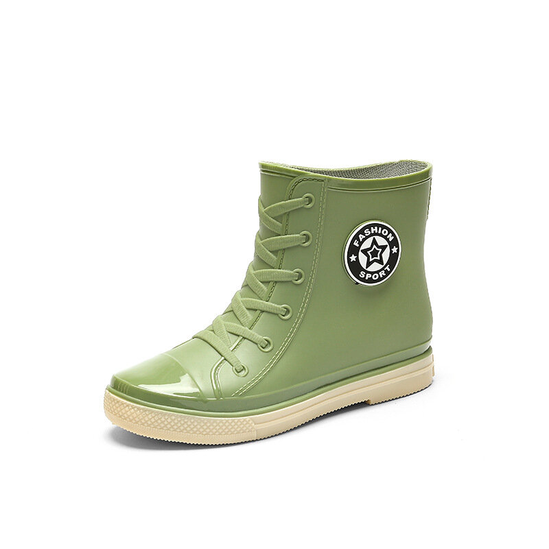 Модные женские резиновые сапоги до середины икры, нескользящие водонепроницаемые сапоги средней высоты, сапоги для воды, резиновые сапоги для мытья автомобилей. Размер обуви. EU:37