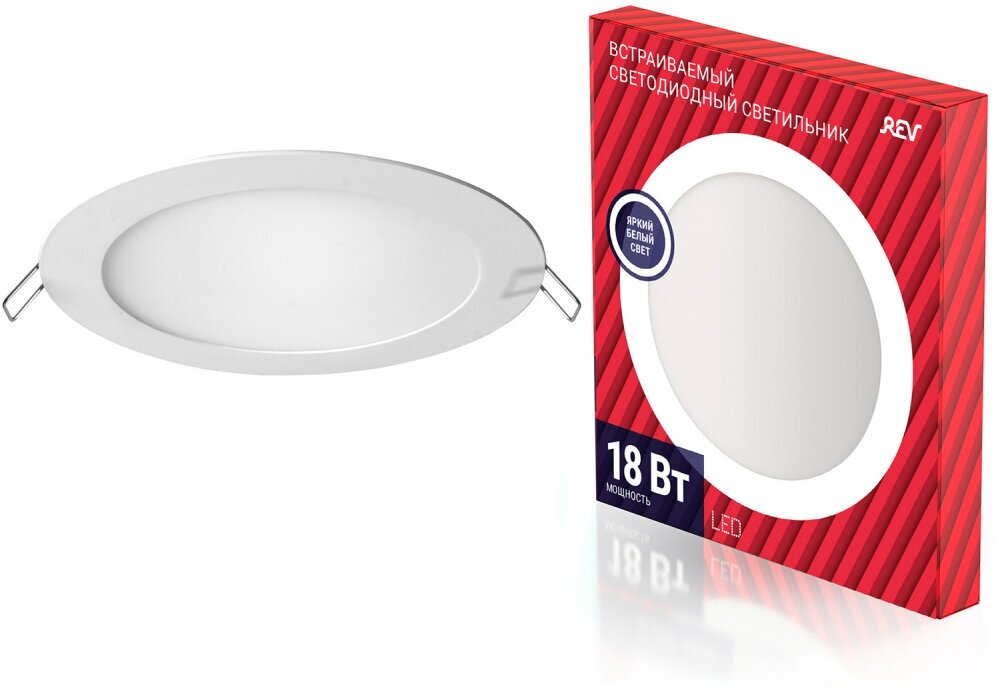 Светодиодная встраиваемая панель REV SuperSlim Round, 18W, 4000К 28946 3