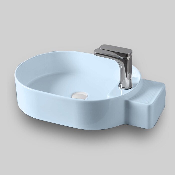 Artceram Cartesio Раковина 58х36 см, с 1 отв, накладная, цвет голубой