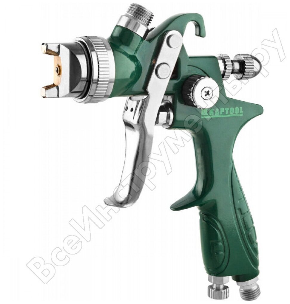 Пневматический краскопульт KRAFTOOL AirKraft HVLP с верхним бачком, 1.7мм 06522-1.7, качественных, 1.7 мм