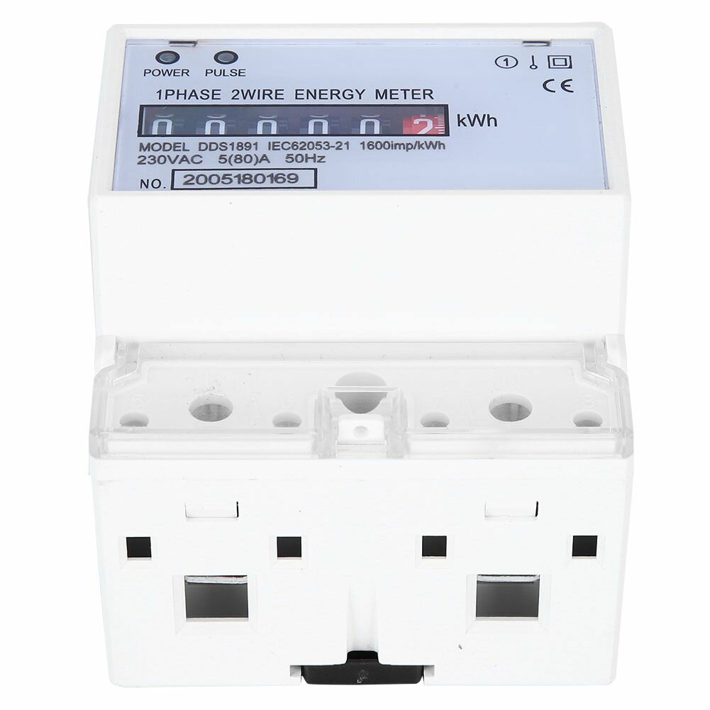 Однофазный счетчик DDS1891 Высокоточный 4P ЖК-счетчик электроэнергии на рельсовом ходу, 50 Гц, 230 В