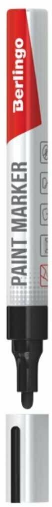 Маркер-краска нитро-основа, пулевидный, 2-4 мм, черный, Berlingo, Uniline PA400, BMk_02101