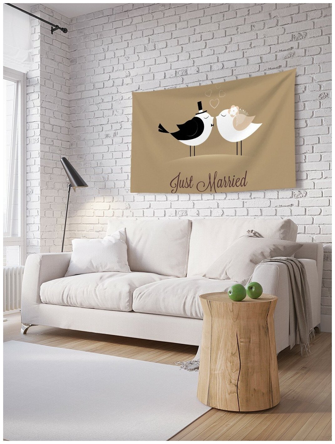 Горизонтальное фотопанно JoyArty на стену "Молодожены", 100x150 см