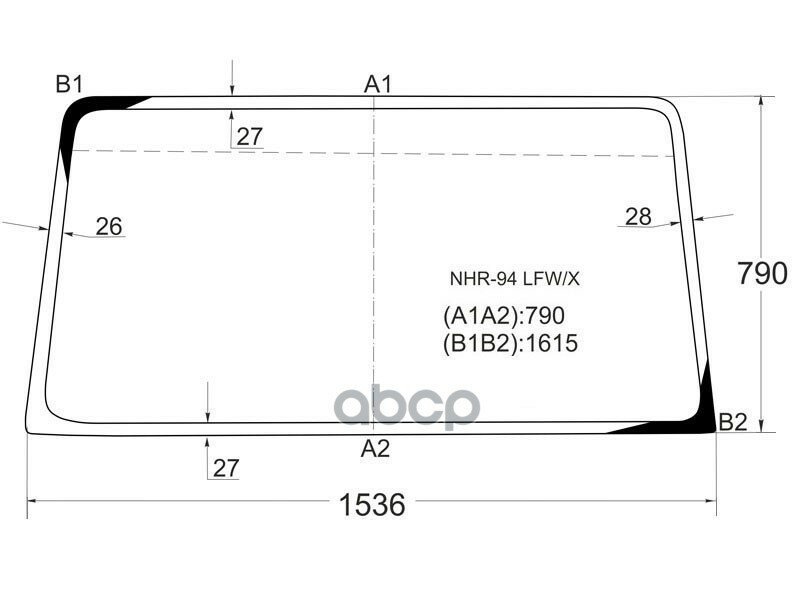 Стекло лобовое (высокая кабина) Isuzu ELF NPRNQR 93-12 / BAW Fenix 1044 05-11 XYG арт. NHR-94 LFW/X