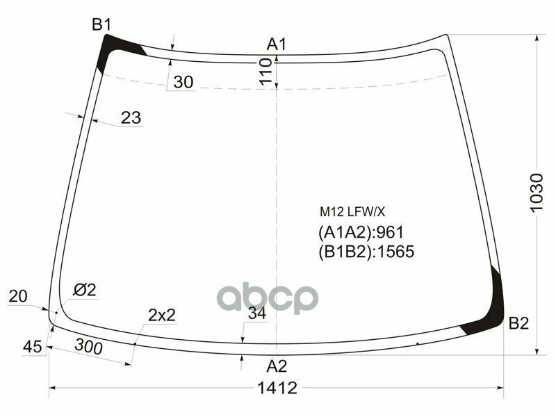 Стекло лобовое Nissan Liberty 98-04 / Prairie 98-04 XYG арт. M12 LFW/X
