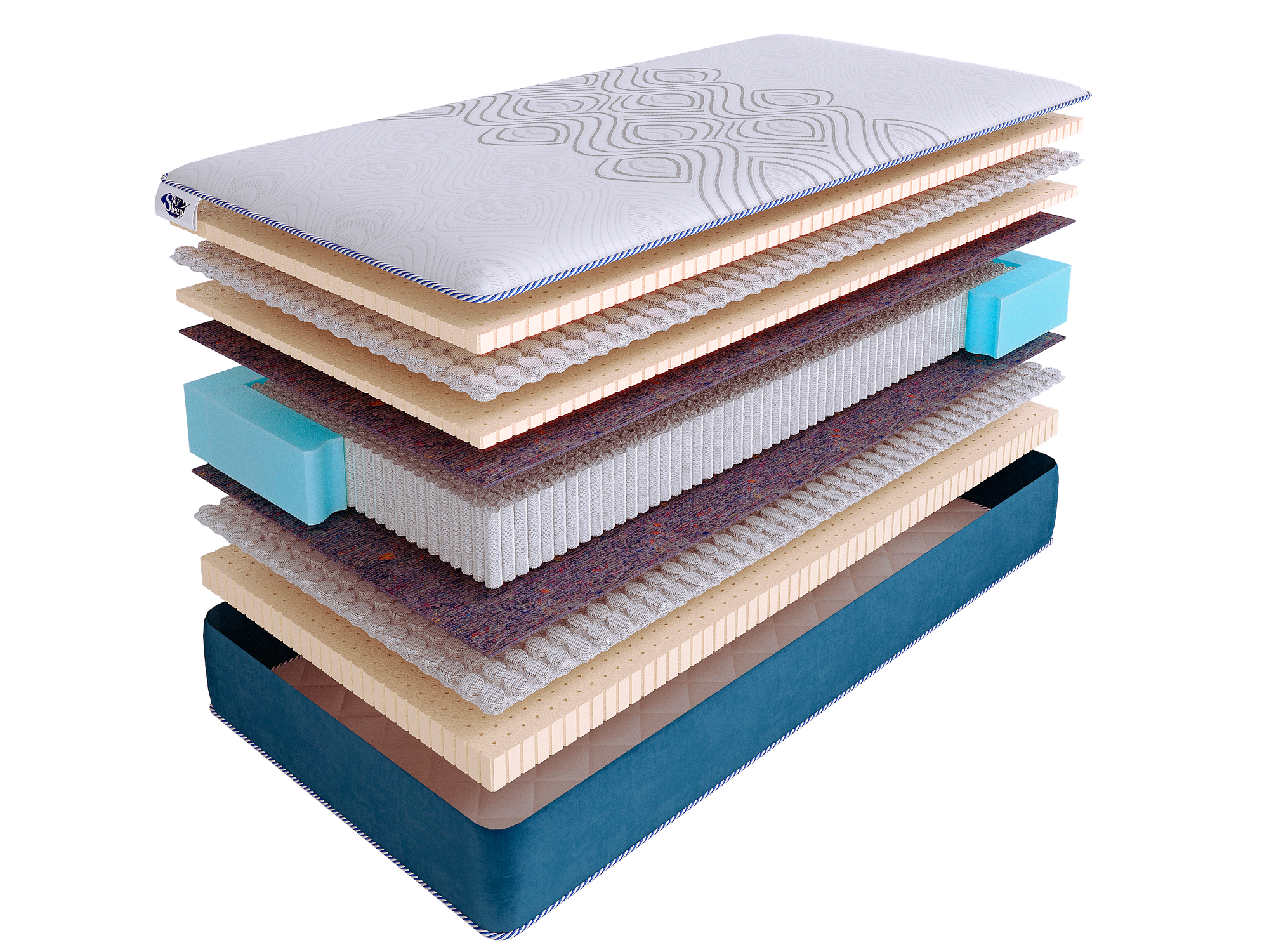 Ортопедический матрас с эксклюзивным высоким уровнем комфорта SkySleep SUPREME NANO Latex S2000 на кровать 170x200