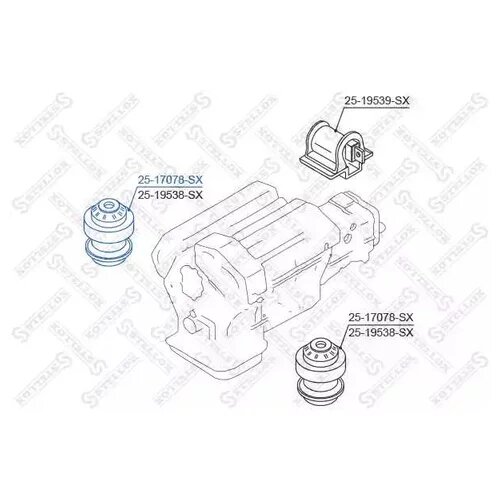 Подушка ДВС MB W124 1.8-2.3 / 2.0D-2.5TD 95 STELLOX 2517078SX