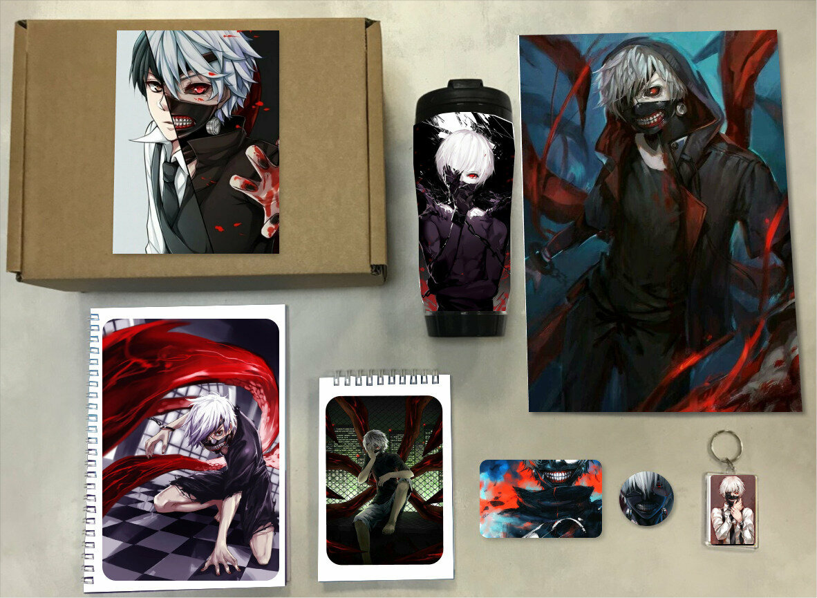 Подарочный бокс GOODbrelok принт "Токийский Гуль, Tokyo Ghoul" - 0005