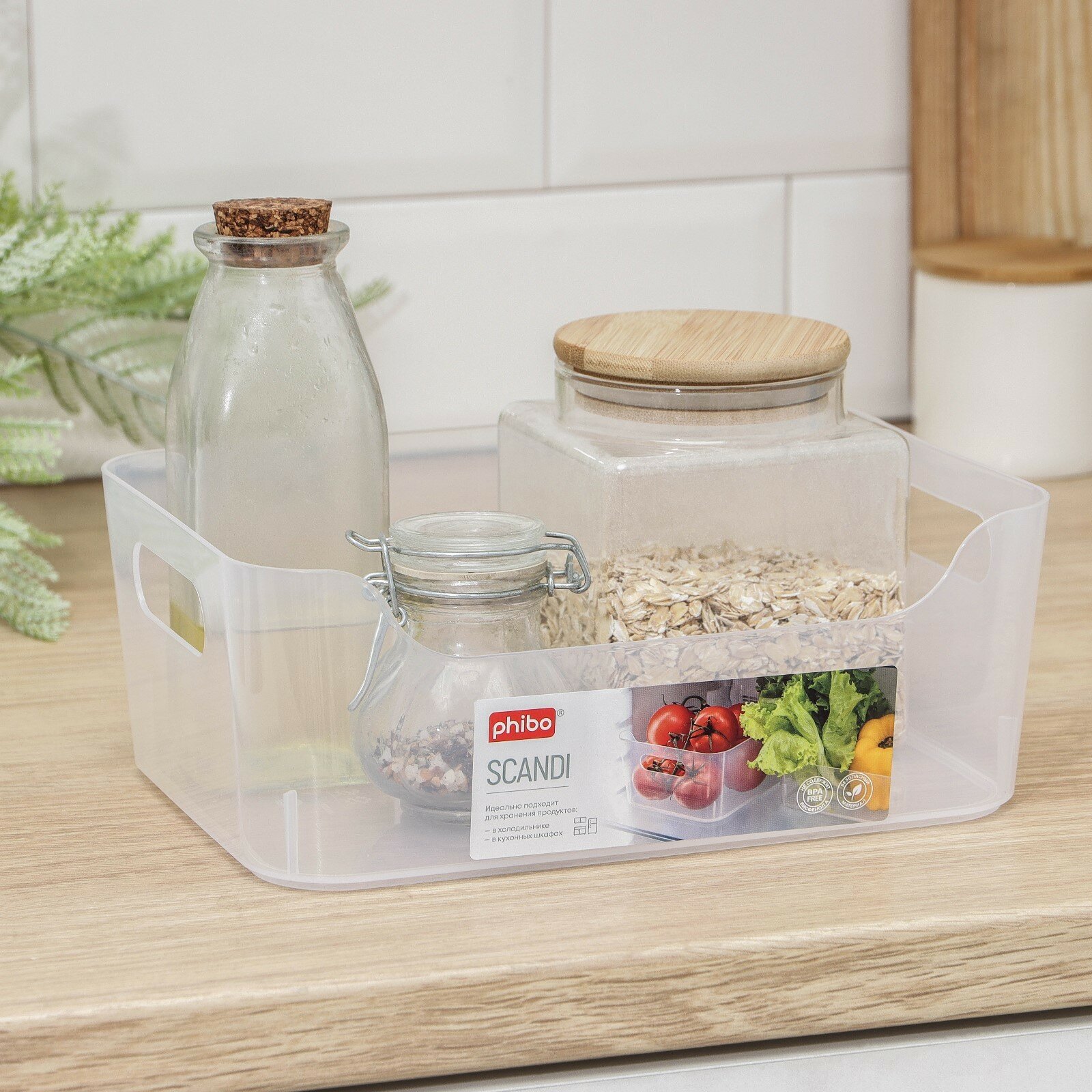 Ящик для хранения без крышки Scandi, 3.1 л, 24×17×9 см, прозрачный