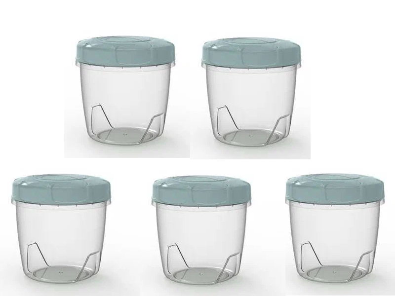 Банка для хранения Полимербыт "LILU", пластик, винтовая крышка, 0,3 л, 5 шт.