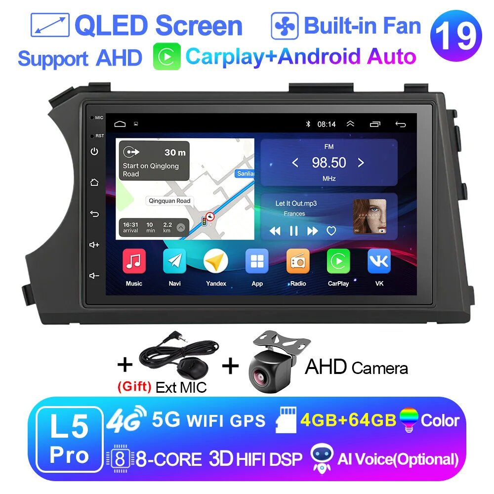 LEHX автомобильный радиоприемник мультимедиа для Ssangyong Kyron Actyon 2005-2013 L5 Pro(4-64GB)CAM