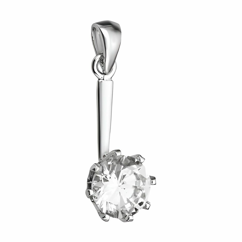 Подвеска, серебро, 925 проба, родирование, фианит